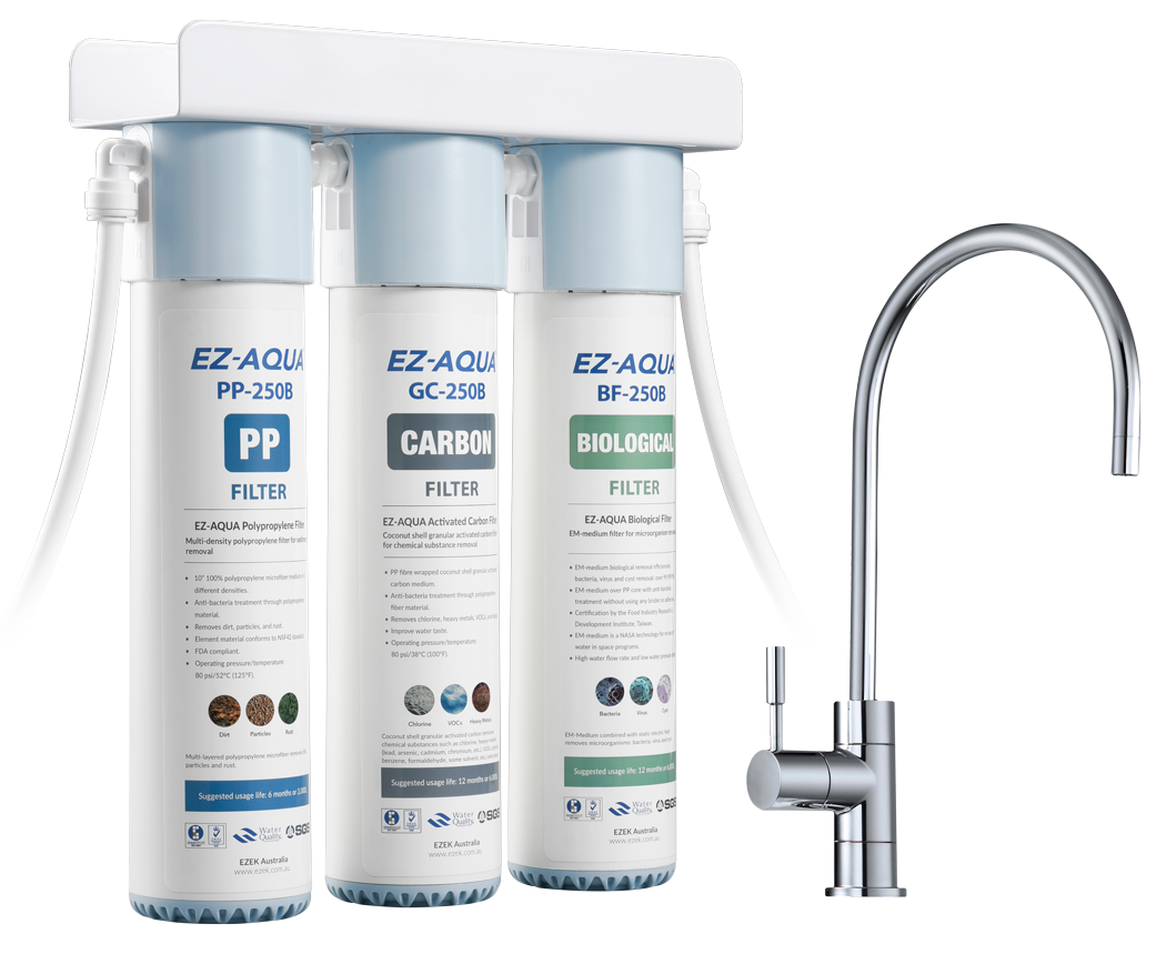 Undersink Solutions :: EZ-AQUA 250BU - 3-stage Undersink Water Filter ...